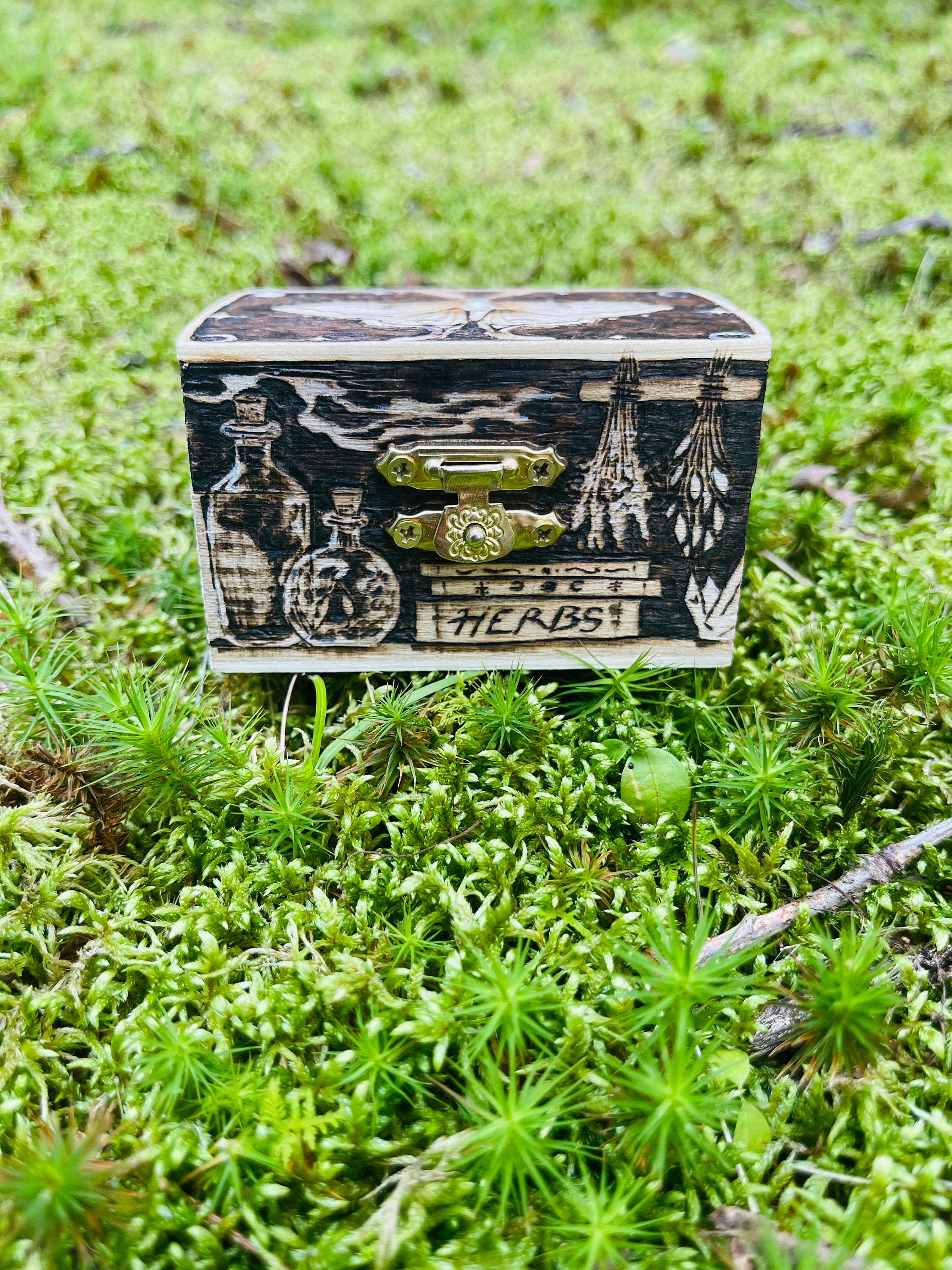 Witch Moon Moth Box- Luna Moth, Witchy Gifts, Mini Wooden Box, Keepsake ...