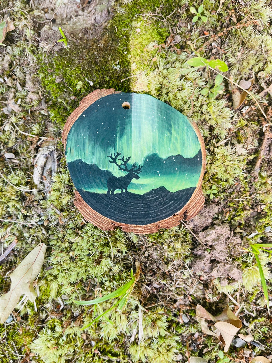 Northern Lights Magnet- Caribou Magnet, Aurora Borealis Art, Nature ...