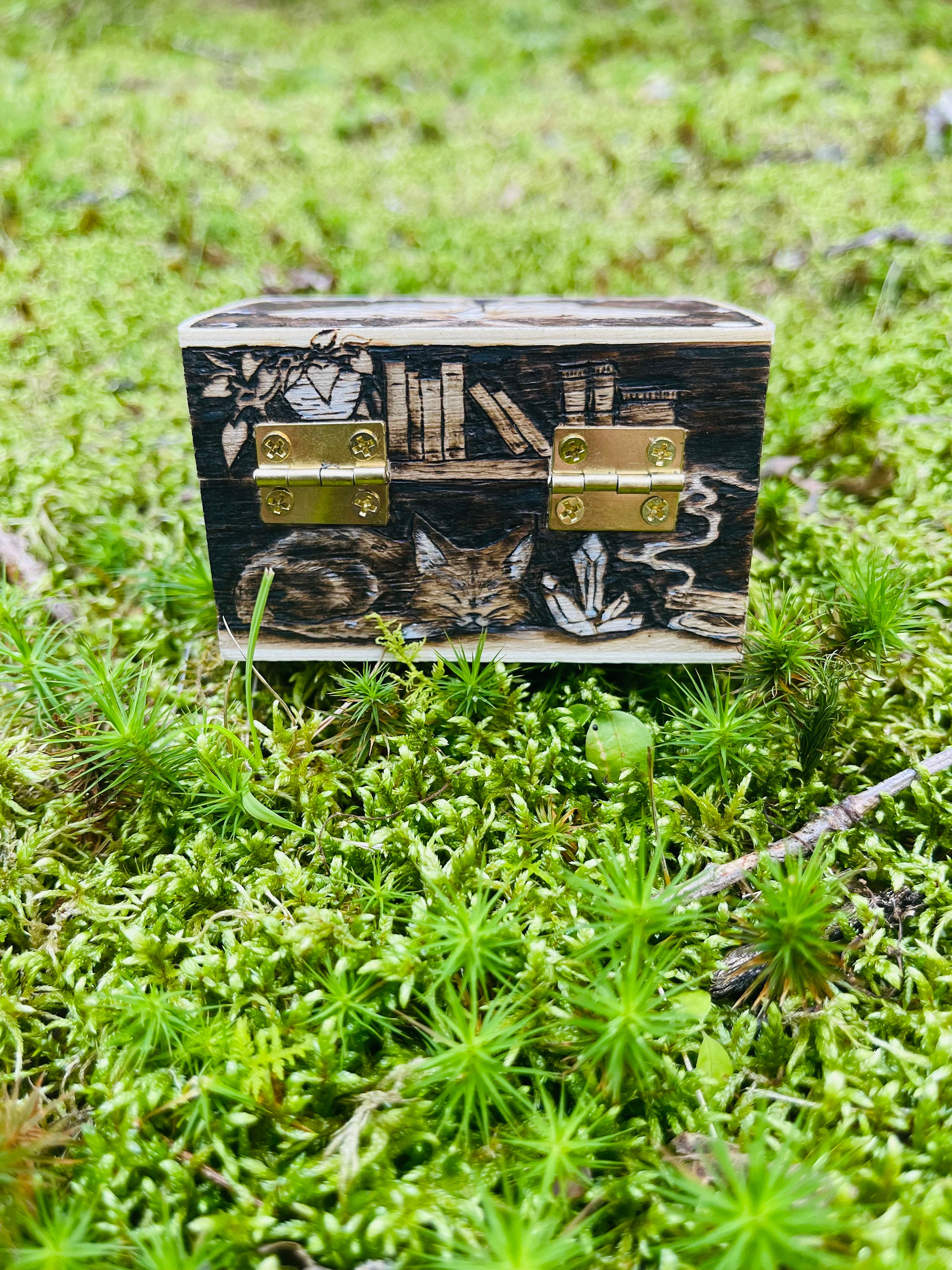 Witch Moon Moth Box- Luna Moth, Witchy Gifts, Mini Wooden Box, Keepsake ...