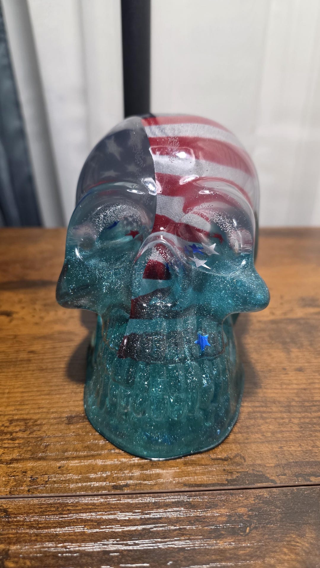 Large Epoxy Resin American Flag Skull - Etsy