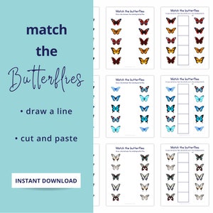 Butterfly Activity Worksheets Insects Spring Summer Montessori Cut and ...
