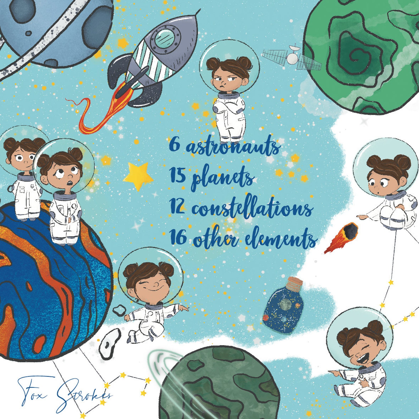 Cosmic Girl Clipart Cosmos PNG Astronaut Clipart Cosmos - Etsy