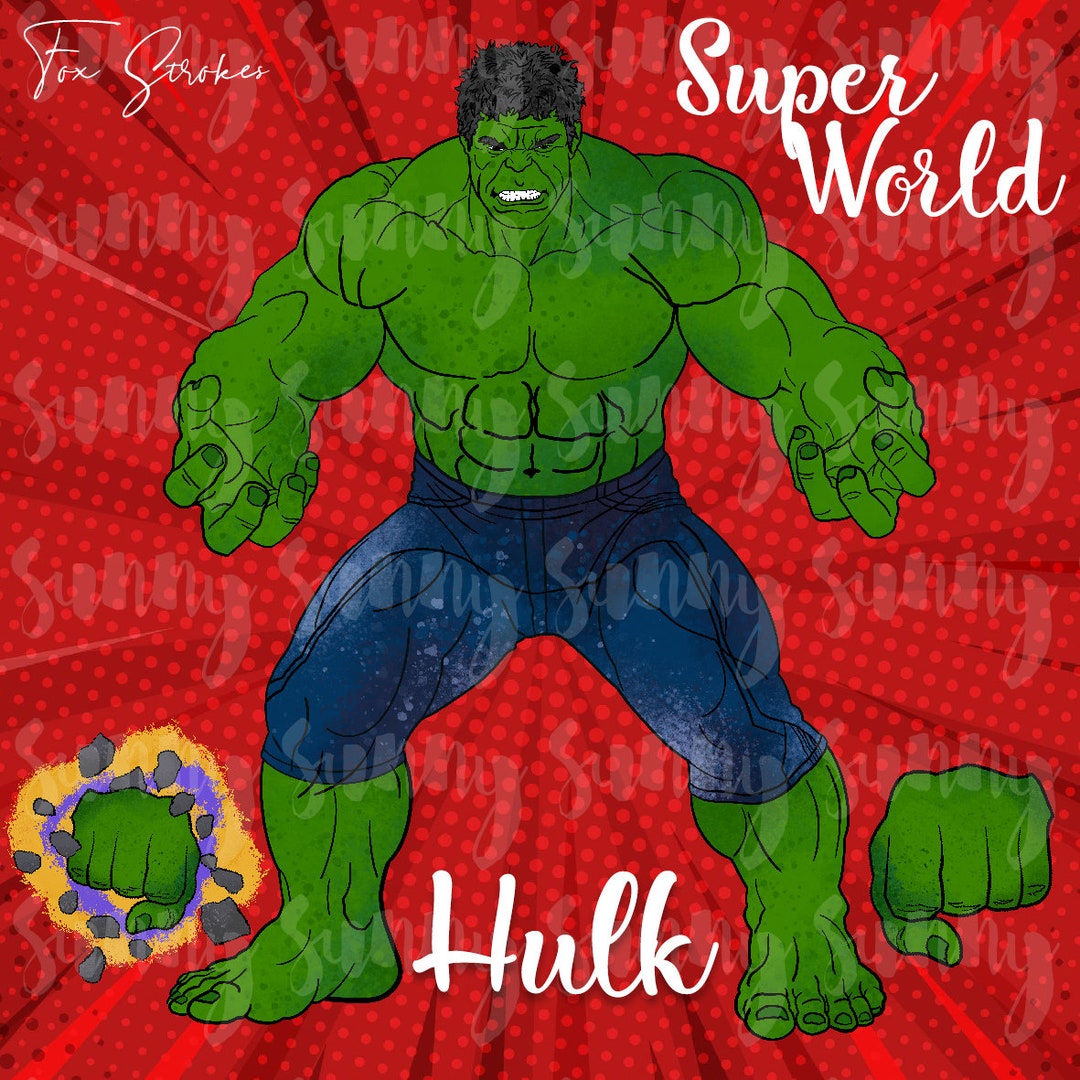 Hulk Superhéroe Superhéroe Clipart PNG - Etsy México