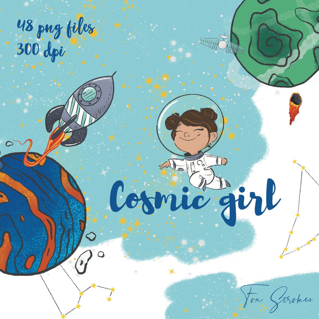 Cosmic Girl Clipart, Cosmos PNG, Astronaut Clipart, Cosmos PNG ...