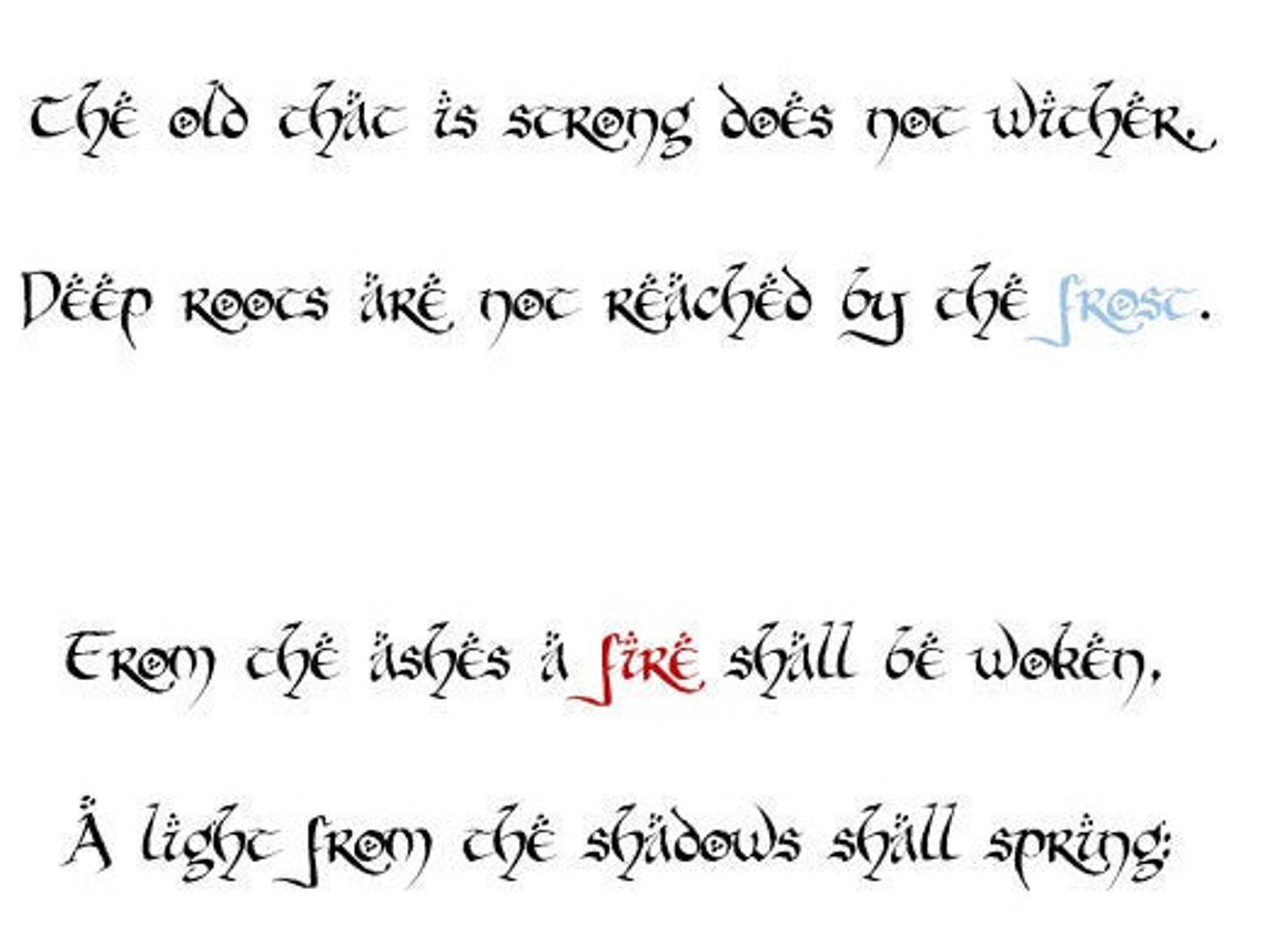 Riddle of Strider LOTR Elvish Multiple File Formats - Etsy