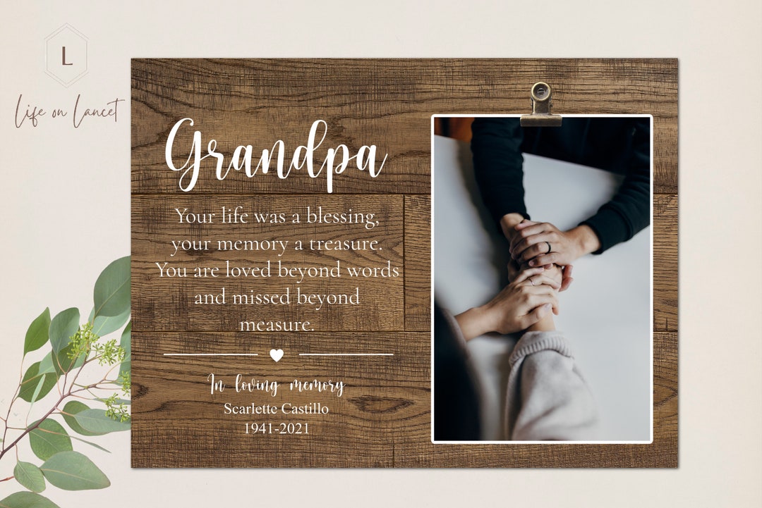 Grandfather Memorial, Loss of Grandfather, Grandparent Loss, Sympathy ...