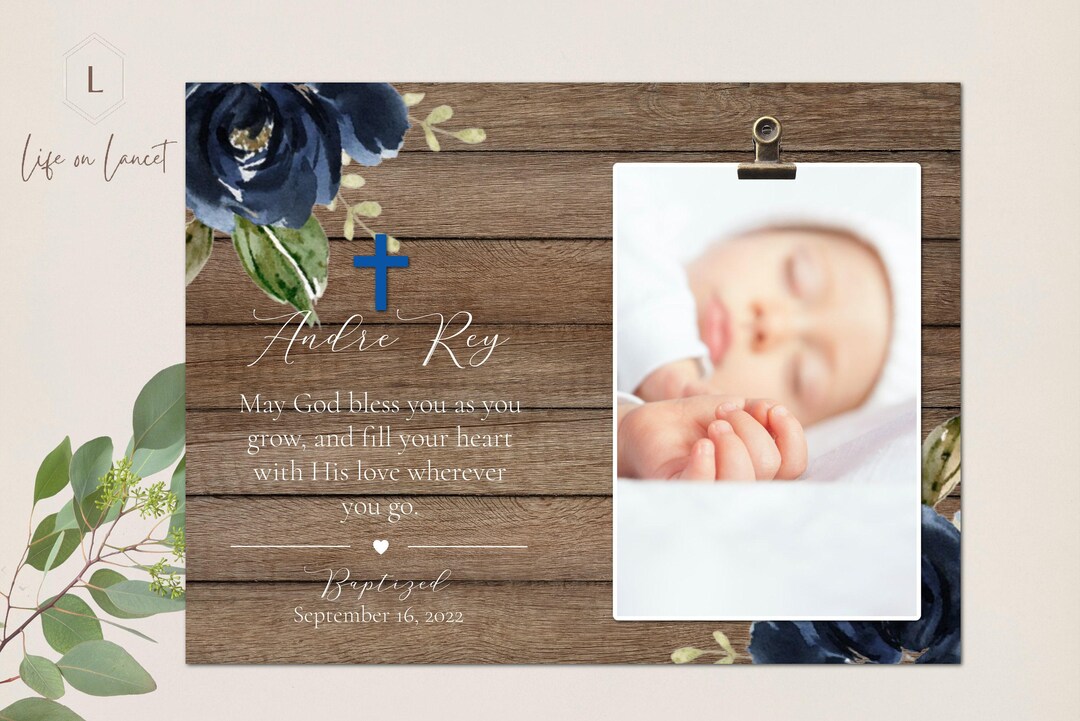 Personalized Baptism Picture Frame, Godson Dedication Gift - Etsy