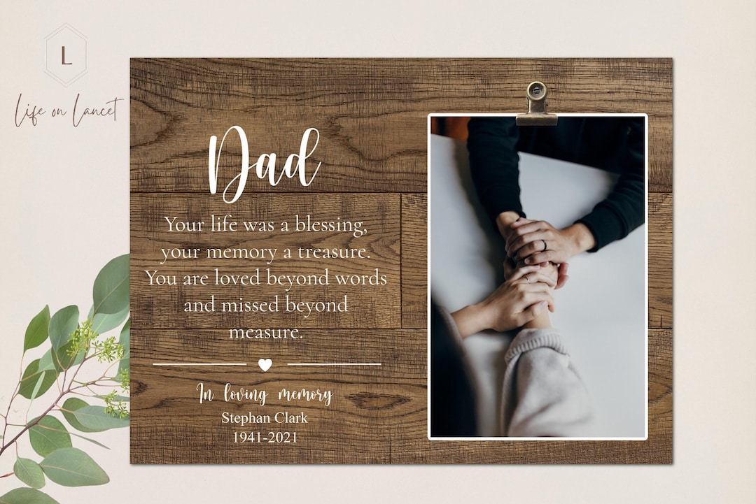 Loss of Parent Gift- Loss of Father Frame- Sympathy Gift- Memorial ...