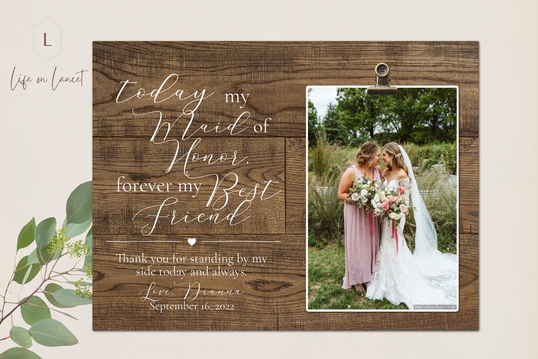 Maid of Honor Gift, Maid of Honor Frame, Matron of Honor Gift, Wedding ...