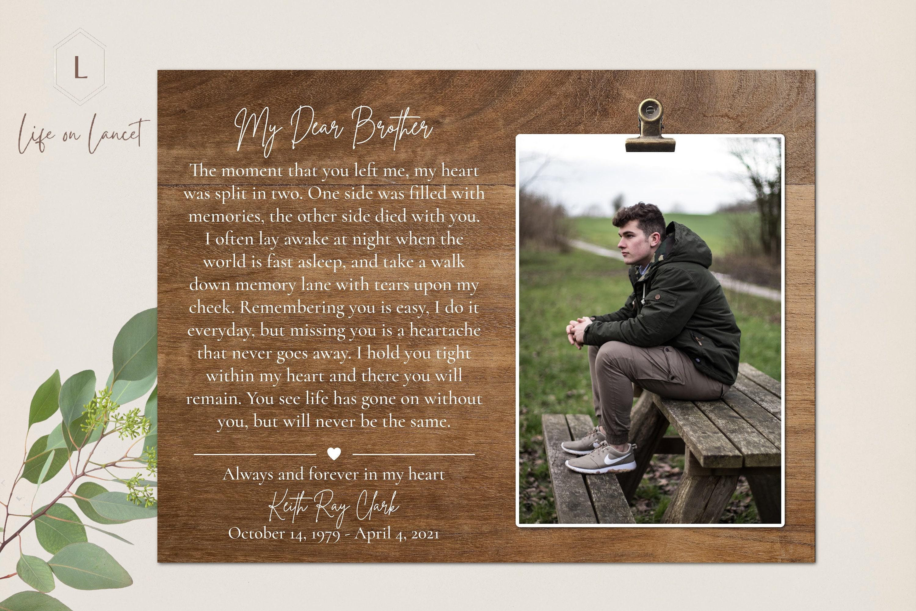 Personalized Brother Memorial Frame – 8x10 Wood Picture Frame ...