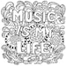 Music is My Life Printable Coloring Page, Inspirational, Motivational ...