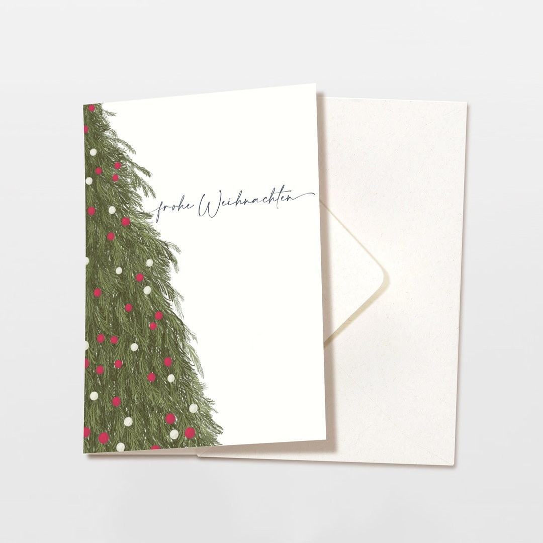 Greeting Card Christmas Tree Merry Christmas, Folding Card & Envelope ...