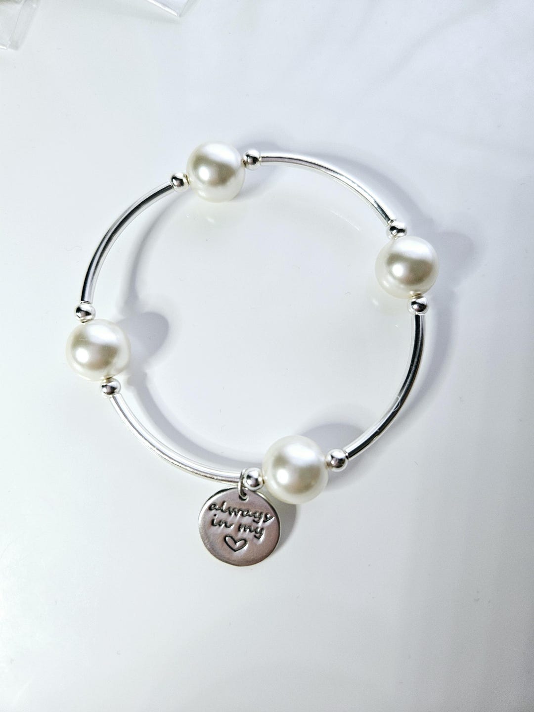 Truly Blessed, Count Those Blessings Bracelet With Pearlescent White ...