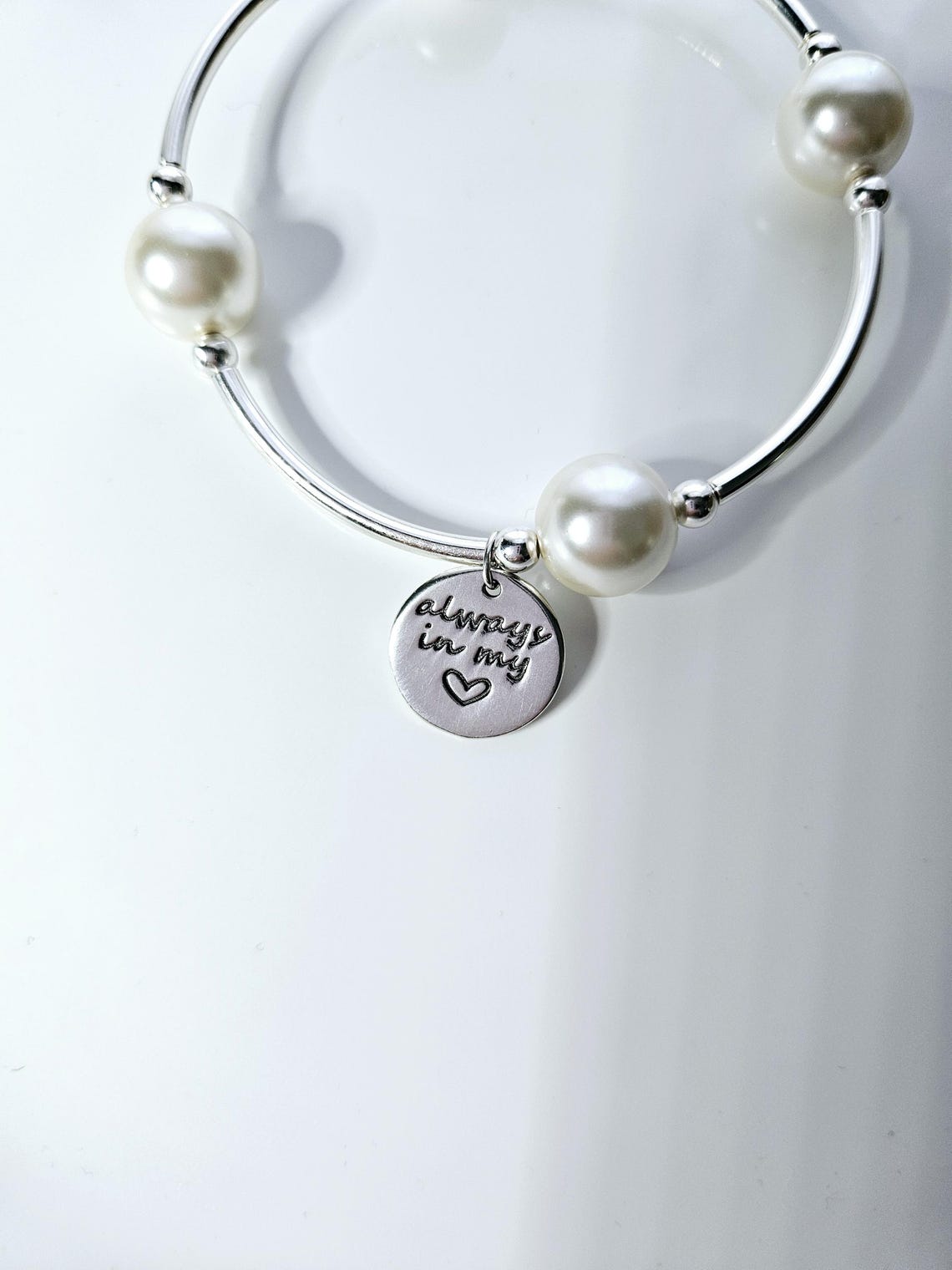 Truly Blessed, Count Those Blessings Bracelet With Pearlescent White ...