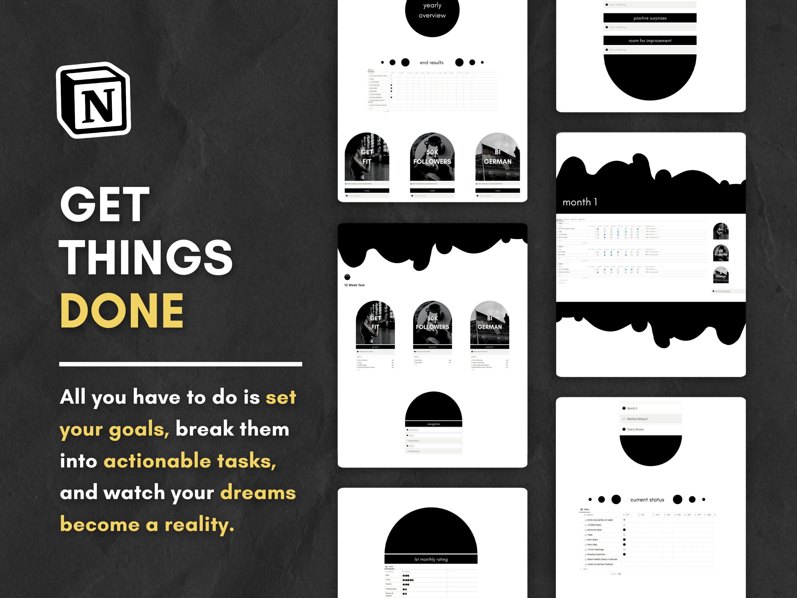 The Visionary Bundle 12 Week Year Planner Book Tracker Bucket List - Etsy