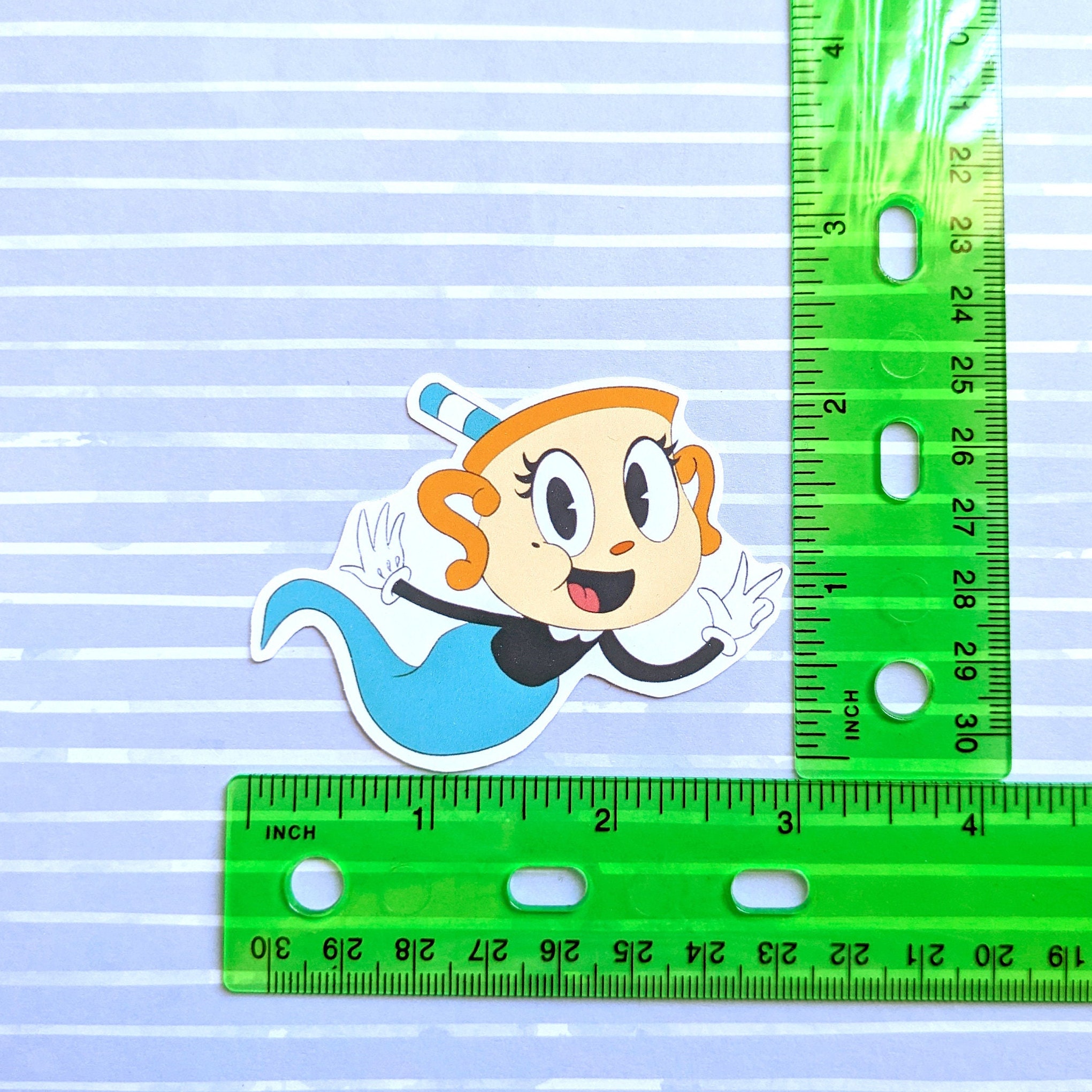 Miss Chalice Cuphead Show Cartoon Indie Game Ghost Cute Matte - Etsy