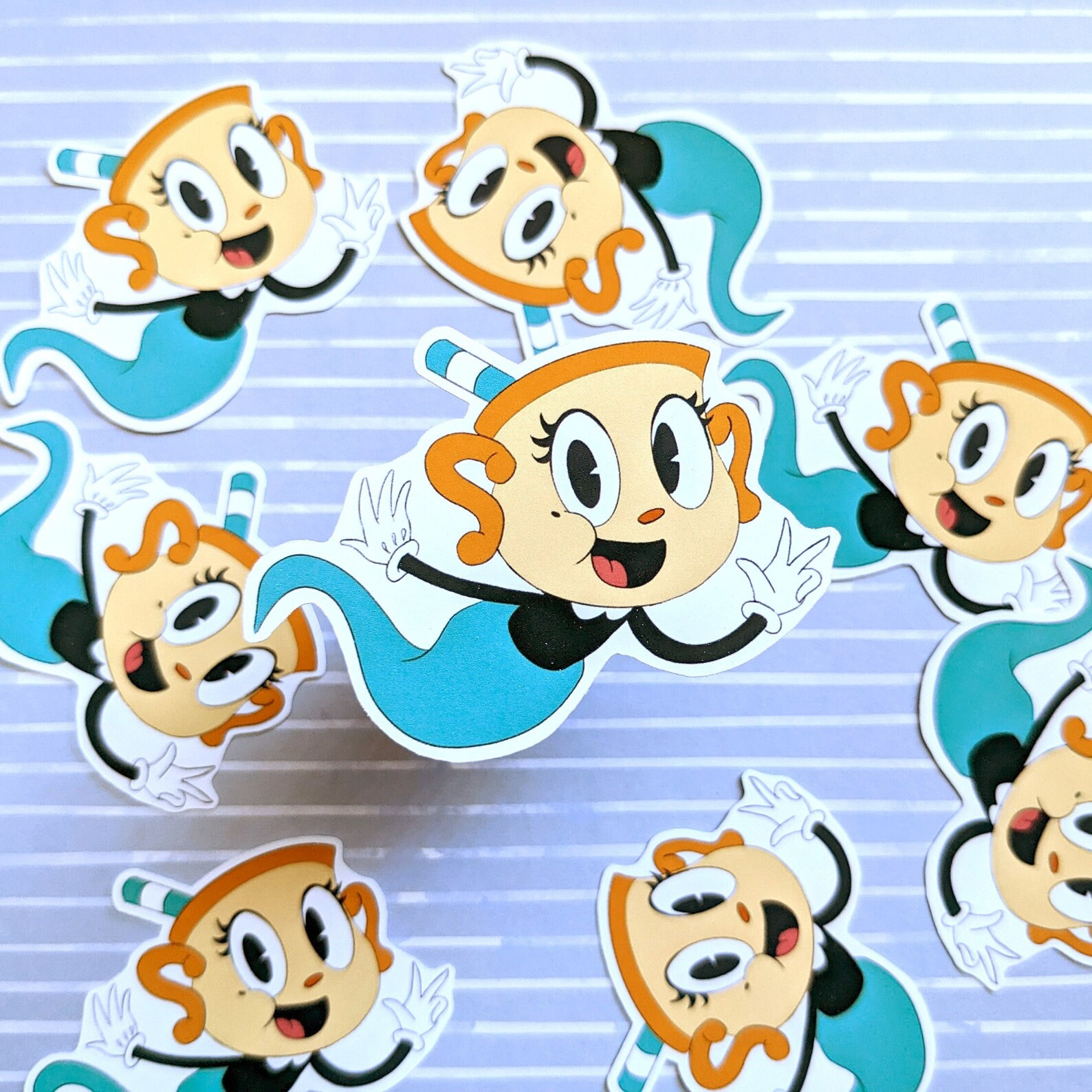 Miss Chalice Cuphead Show Cartoon Indie Game Ghost Cute Matte - Etsy