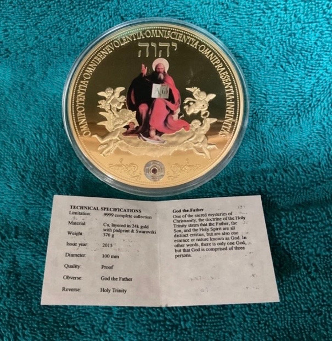 American Mint Holy Trinity Jumbo Coin Proof 24k Gold Layer With COA ...