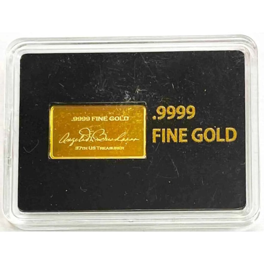 GOLD 37th US Treasurer Angela Buchanan 1/100 Oz Gold .9999 Fine Bullion ...