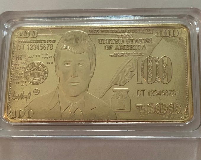 Donald Trump Gold-plated 100 Dollar Bar - Collectible Coin/bar - Etsy