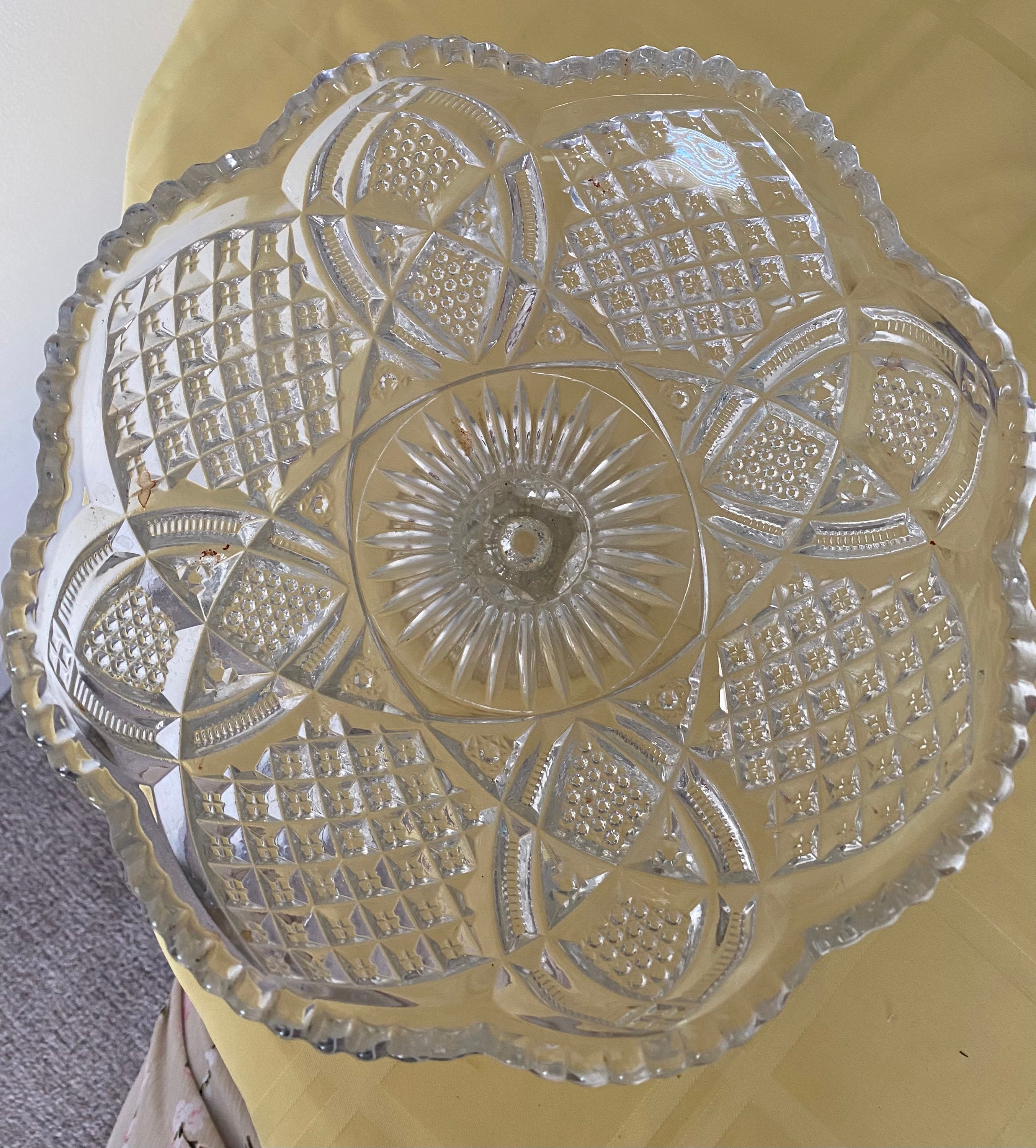Antique EAPG Clear Glass Scalloped Edges Six Point Open - Etsy