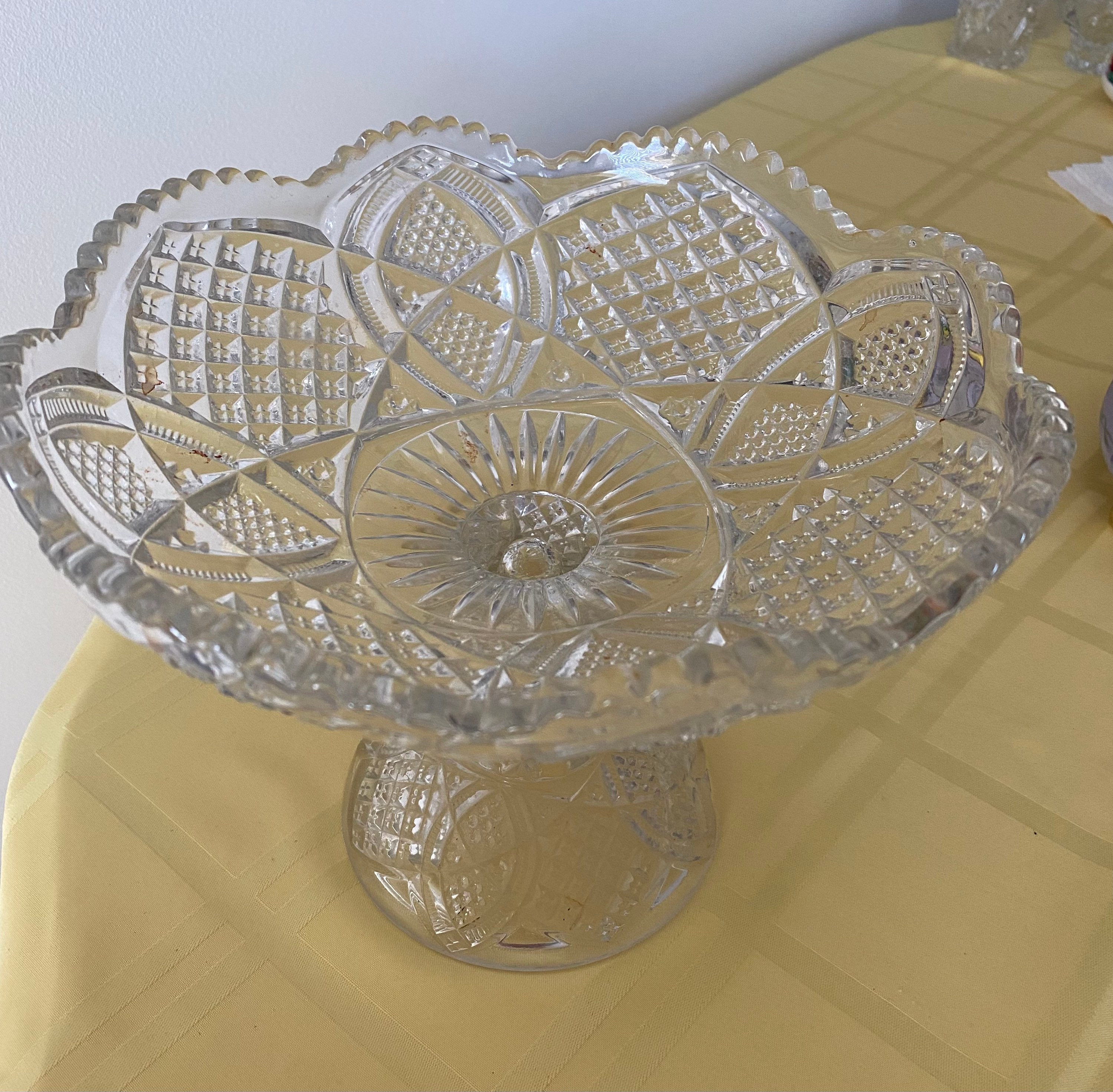 Antique EAPG Clear Glass Scalloped Edges Six Point Open - Etsy