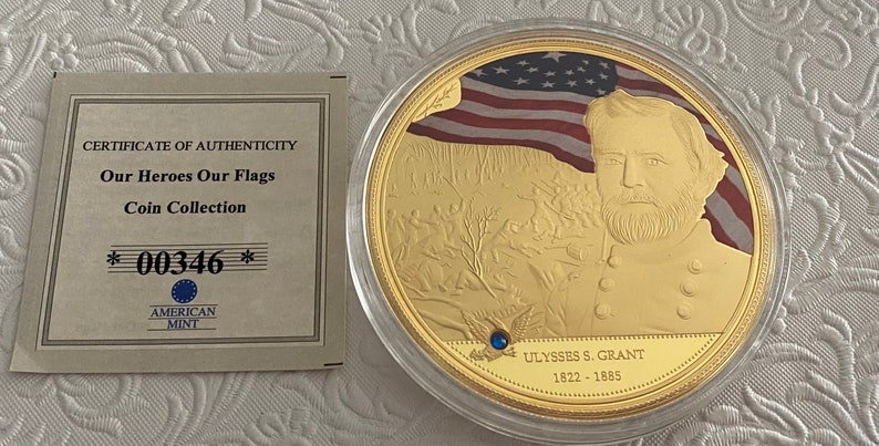 Ulysses S. Grant Our Heroes Our Flags Collectible Gold Coin 2018 Proof ...