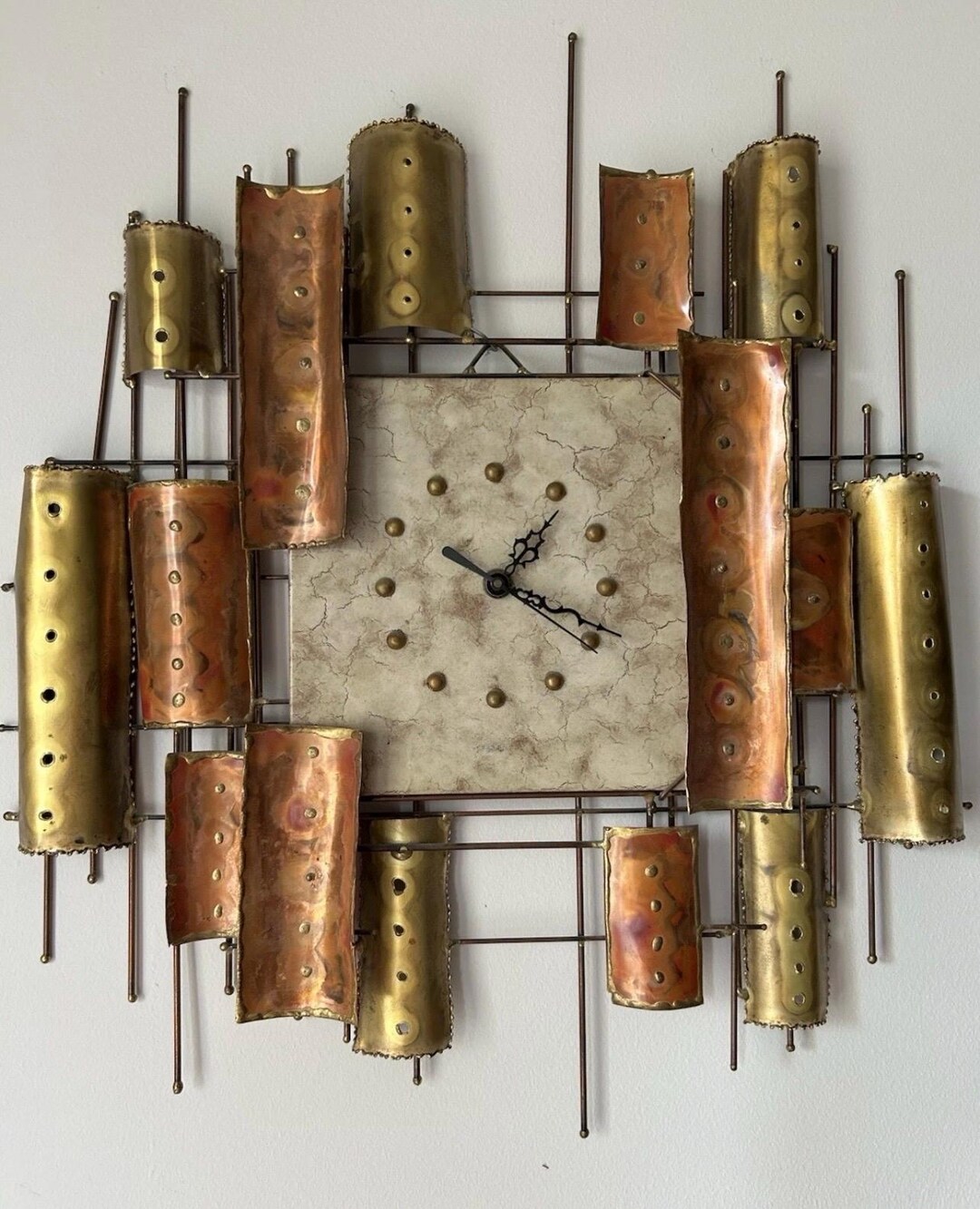 CURTIS JERE Style Mid-century Brutalist Bronze, Gold Wall Hanging ...