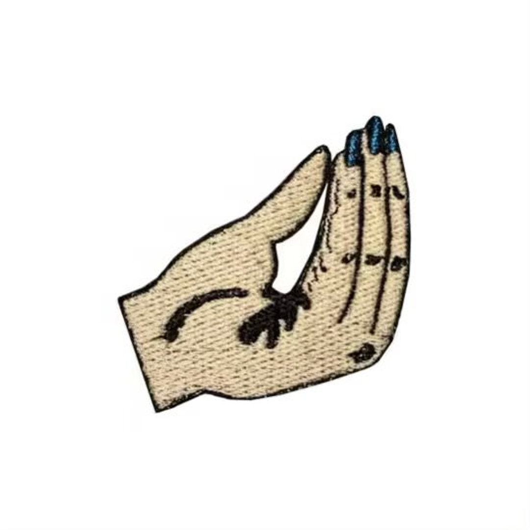 Italian Hand Sign Iron-on Patch (blue Nail Default) Customizable See ...