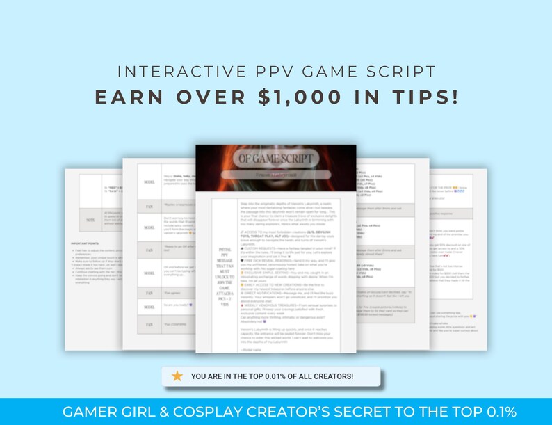 Venoms Labyrinth Onlyfans Game Script: Perfect for Gamer Girls & Cosplayers, PPV, Tipping Game ...