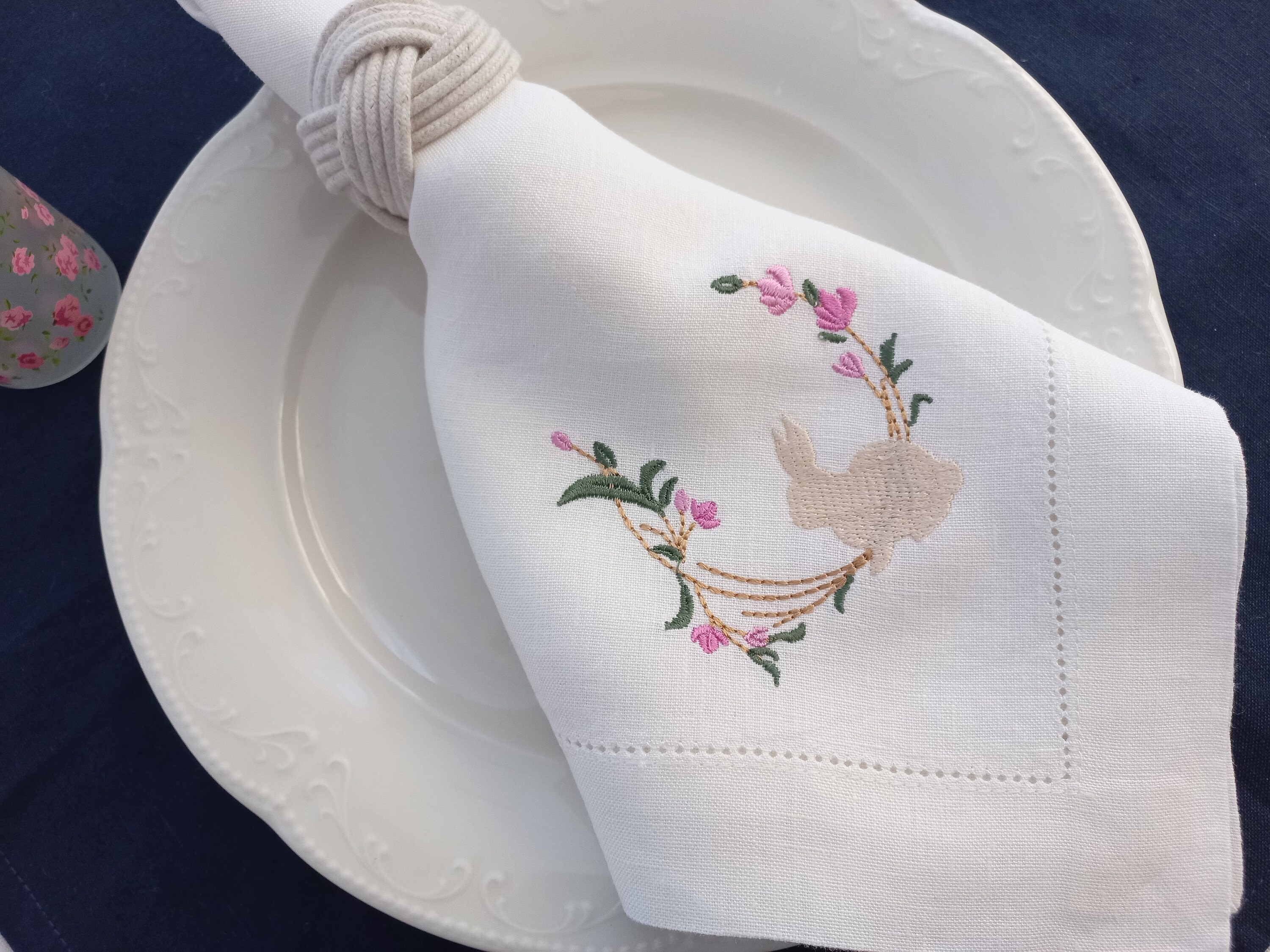 Cute Bunny Linen Napkin Easter Linen Napkin Easter Table | Etsy