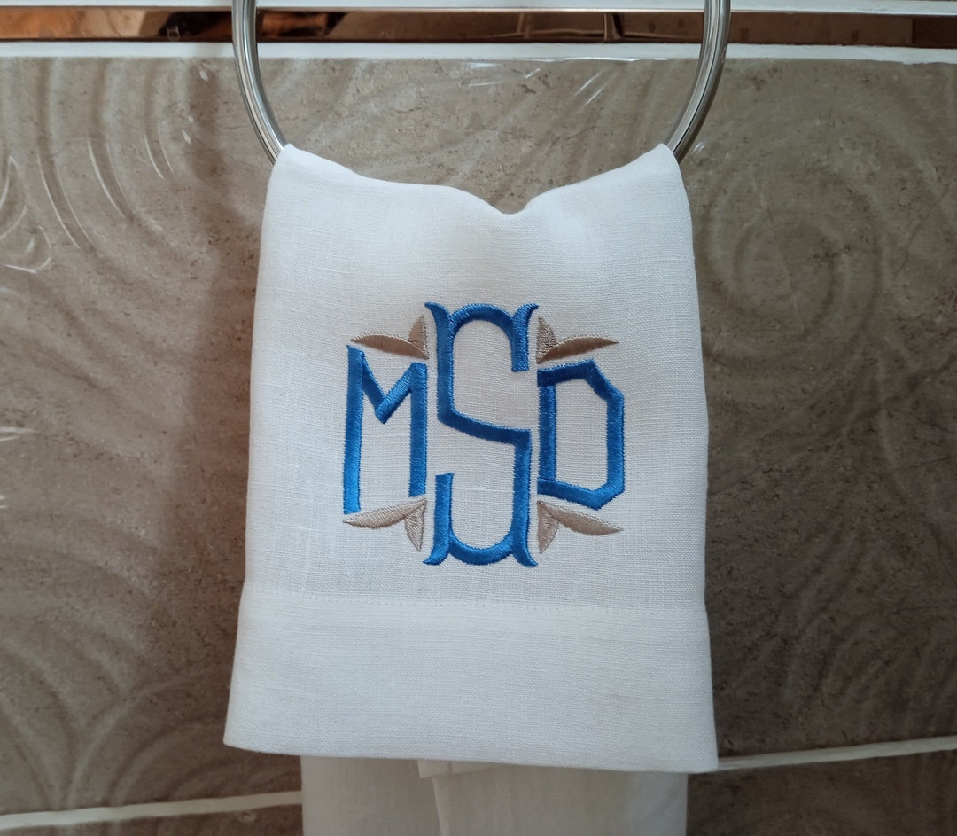 Linen Towels, Monogrammed Linen Towel, Personalized Linen Bath Towel ...
