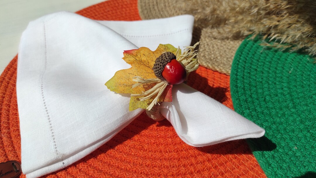 Autumn Leaf Napkin Ring Fall Napkin Ring Farmhouse Napkin - Etsy