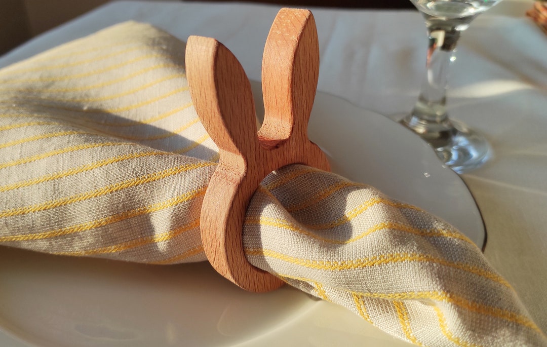 Easter Bunny Rabbit Napkin Rings, Easter Bunny Ears Wood Napkin Rings ...