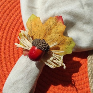 Fall Napkin Ring, Thanksgiving Napkin Rings, Autumn Leaf Napkin Ring ...