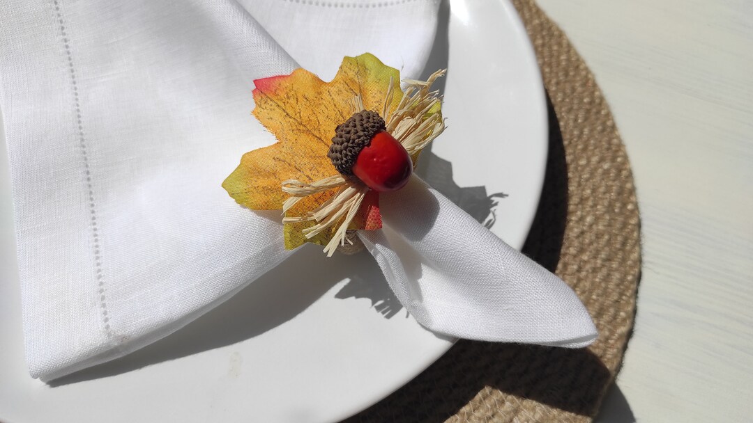 Fall Napkin Ring, Thanksgiving Napkin Rings, Autumn Leaf Napkin Ring ...