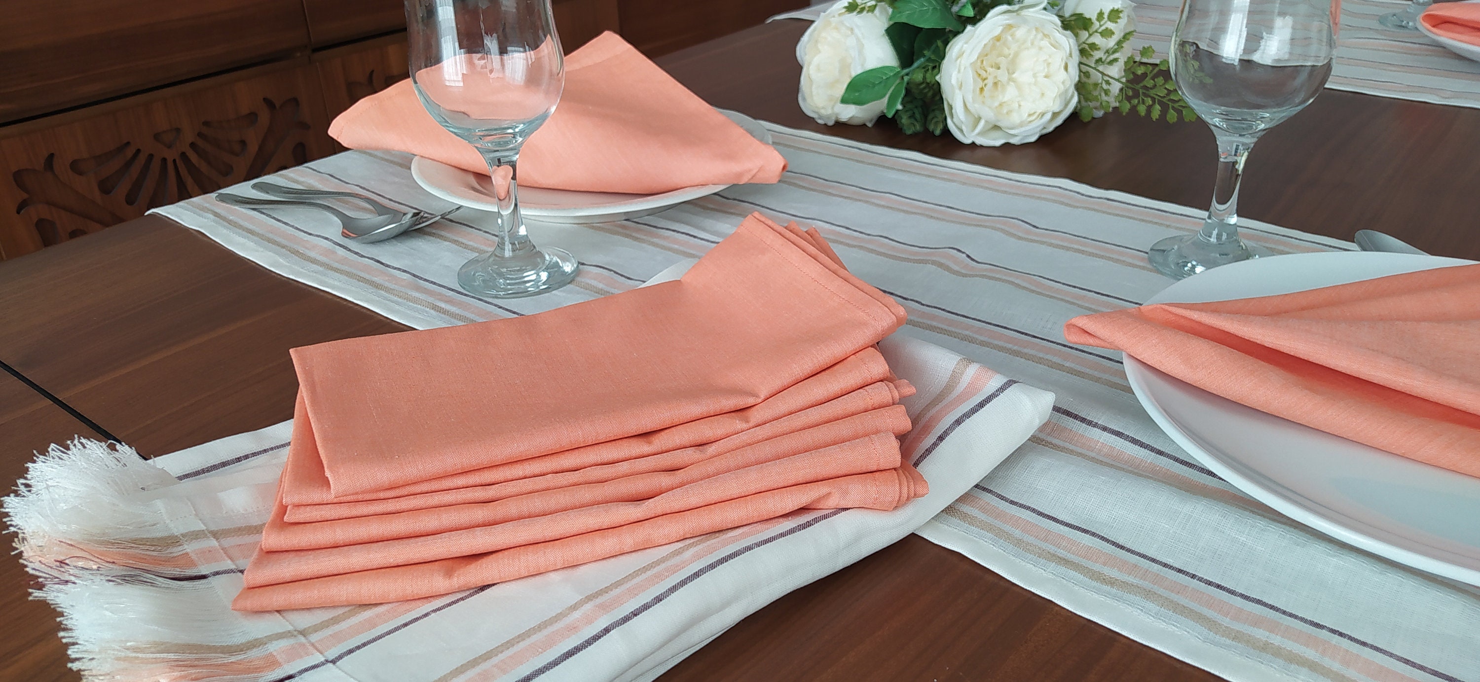 Tischläufer und Serviette Set Tisch-Dekor Hochzeit | Etsy