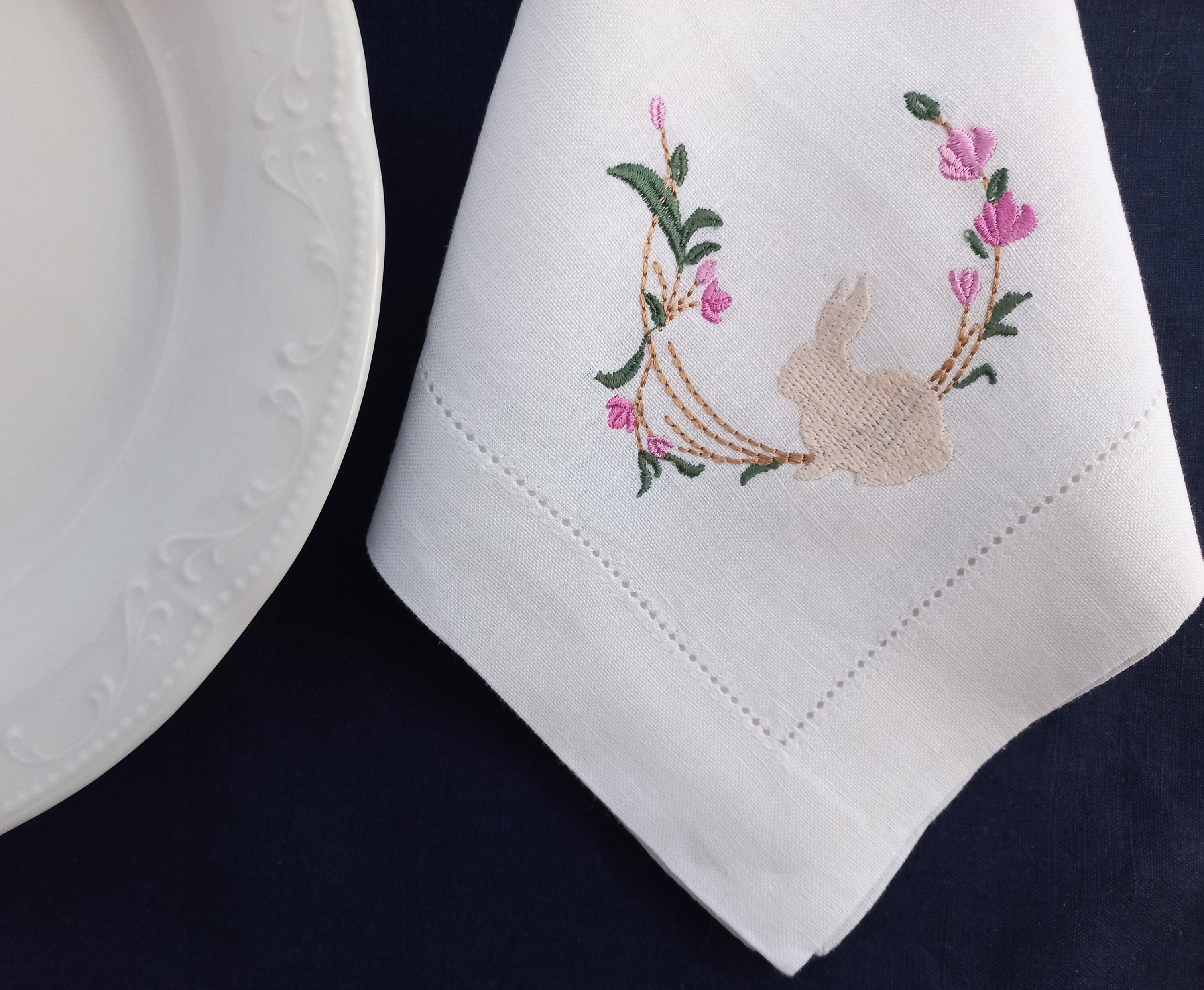 Cute Bunny Linen Napkin Easter Linen Napkin Easter Table | Etsy