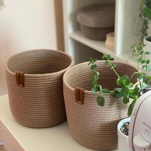 Cotton Rope Baskets, Handmade Cotton Rope Organizer Basket, Cotton Rope ...