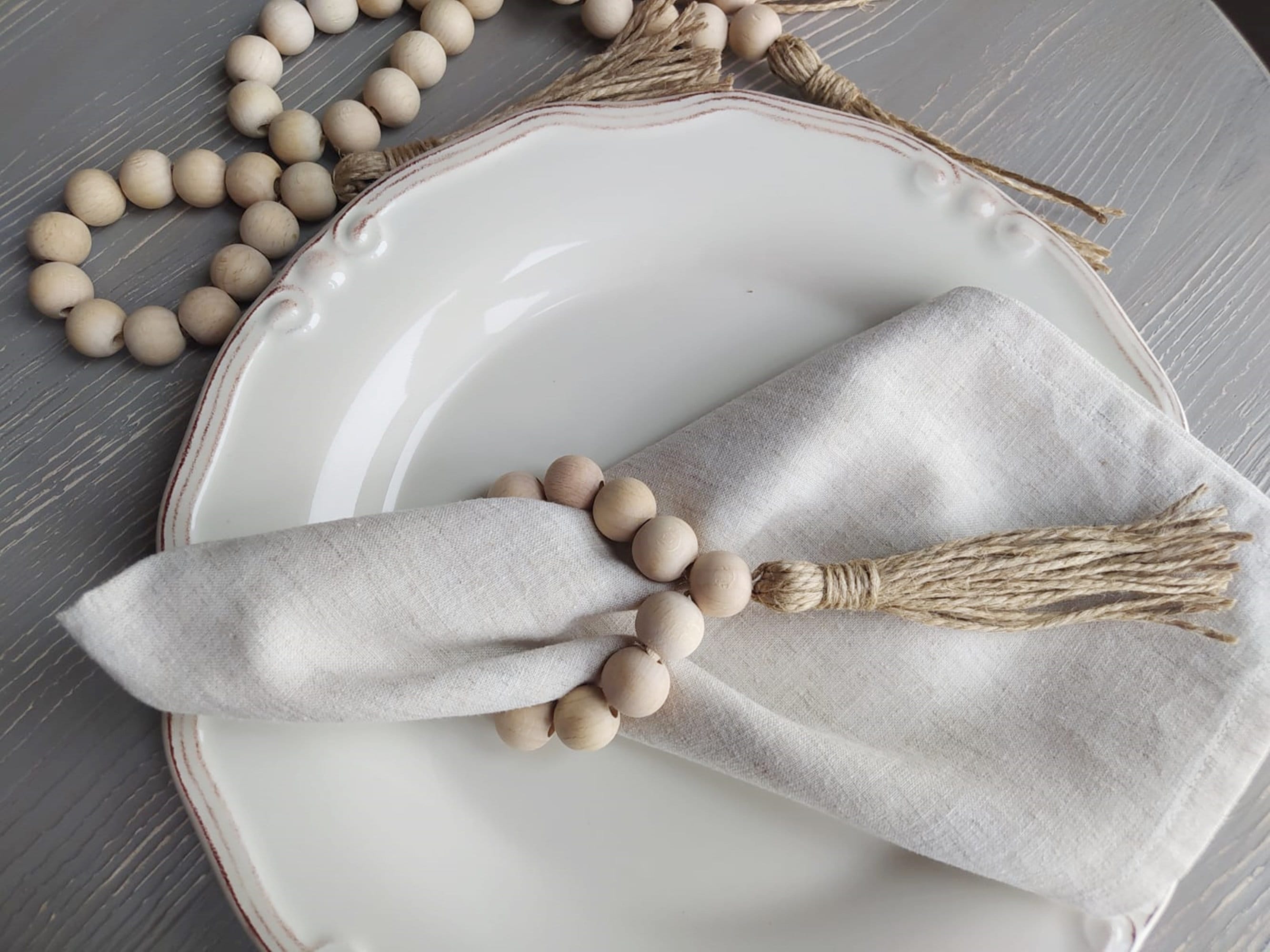 Wood Bead Napkin Rings Christmas - Etsy