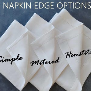 Double Lettered Monogrammed Linen Napkins, Interlocking Monogram Linen ...