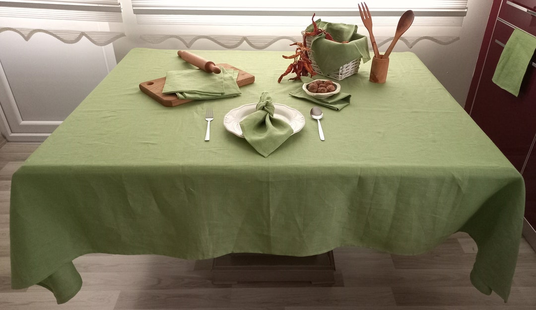 Linen Table Cloth Custom Size Linen Tablecloth With Dustbag - Etsy