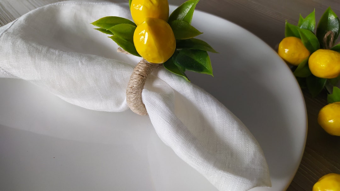 Lemon Floral Napkin Ring Summer Trend Napkin Ring Floral - Etsy