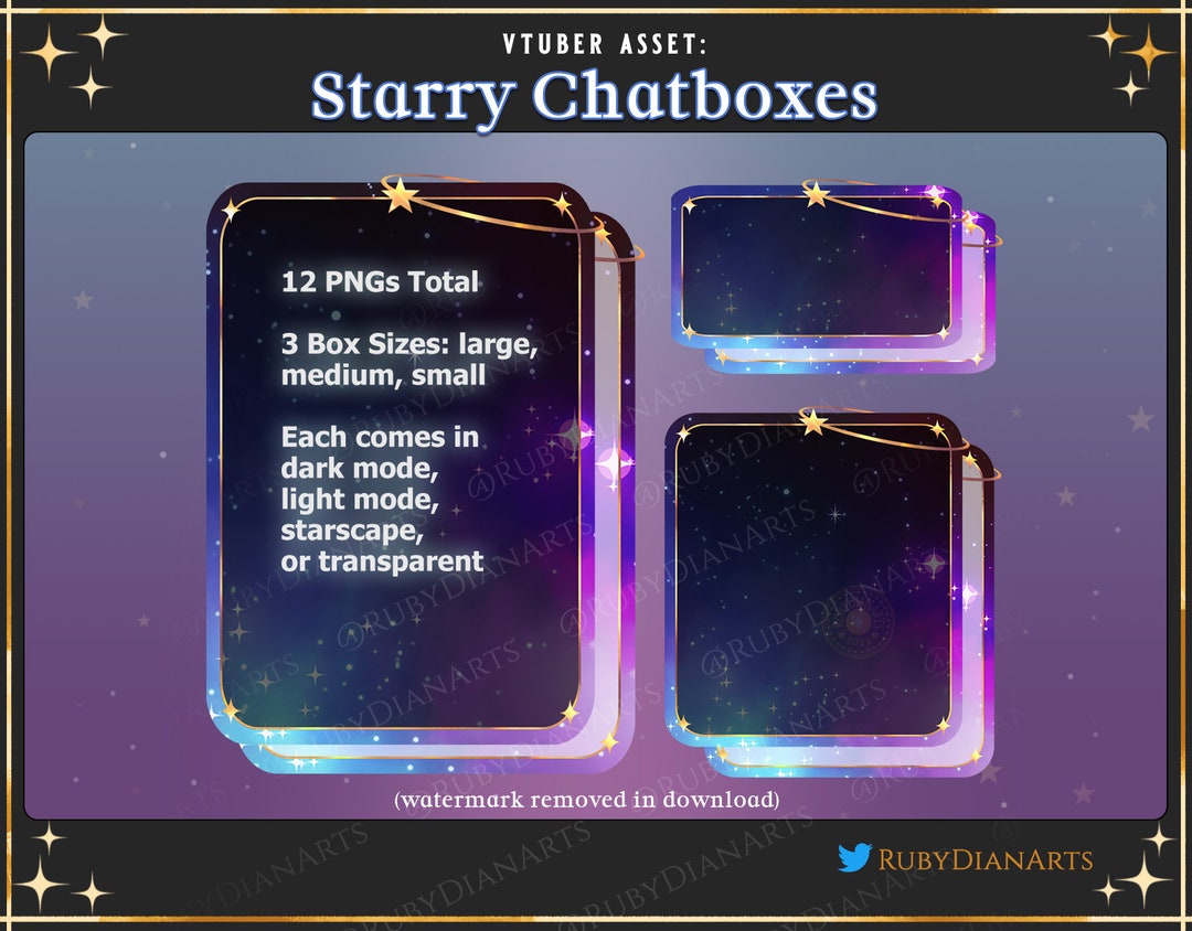 Starry Chatbox for Twitch | Stream Asset | Vtuber Overlay Assets ...