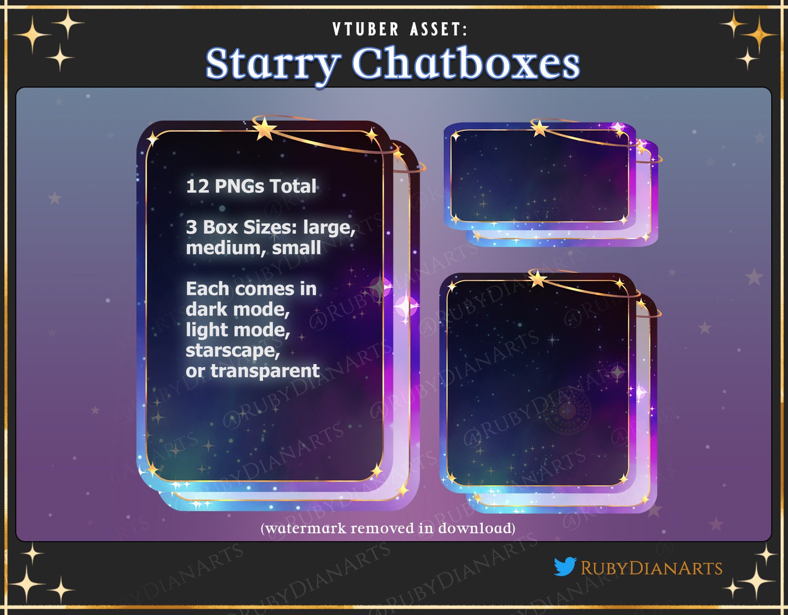 Starry Chatbox for Twitch | Stream Asset | Vtuber Overlay Assets ...
