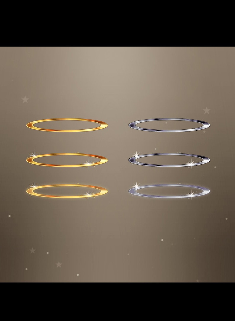 Gold and Silver Halo Vtuber Assets Angel Streaming Prop and Decoration ...