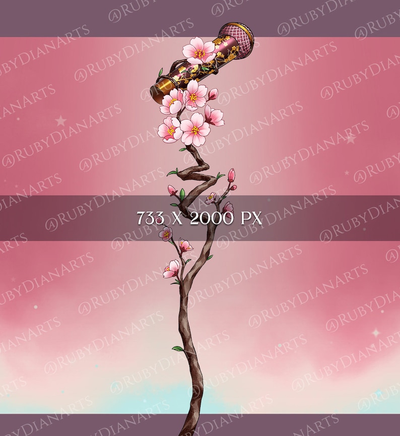 PINK Sakura Mic and Stream Decorations Vtuber Assets Props - Etsy