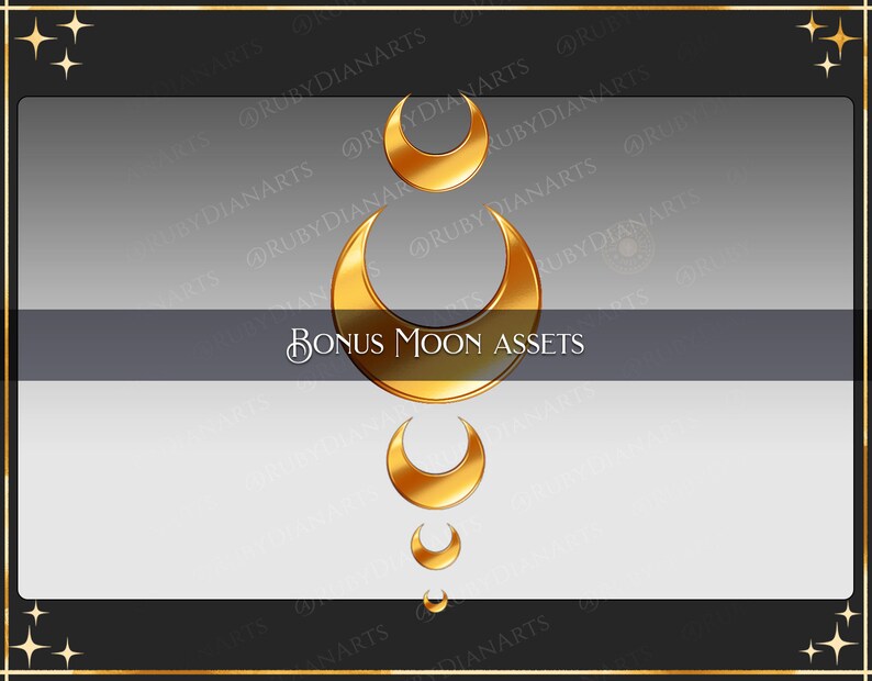 Ruby Moon Mic | Red and Gold Vtuber Streaming Asset (PNG Digital ...