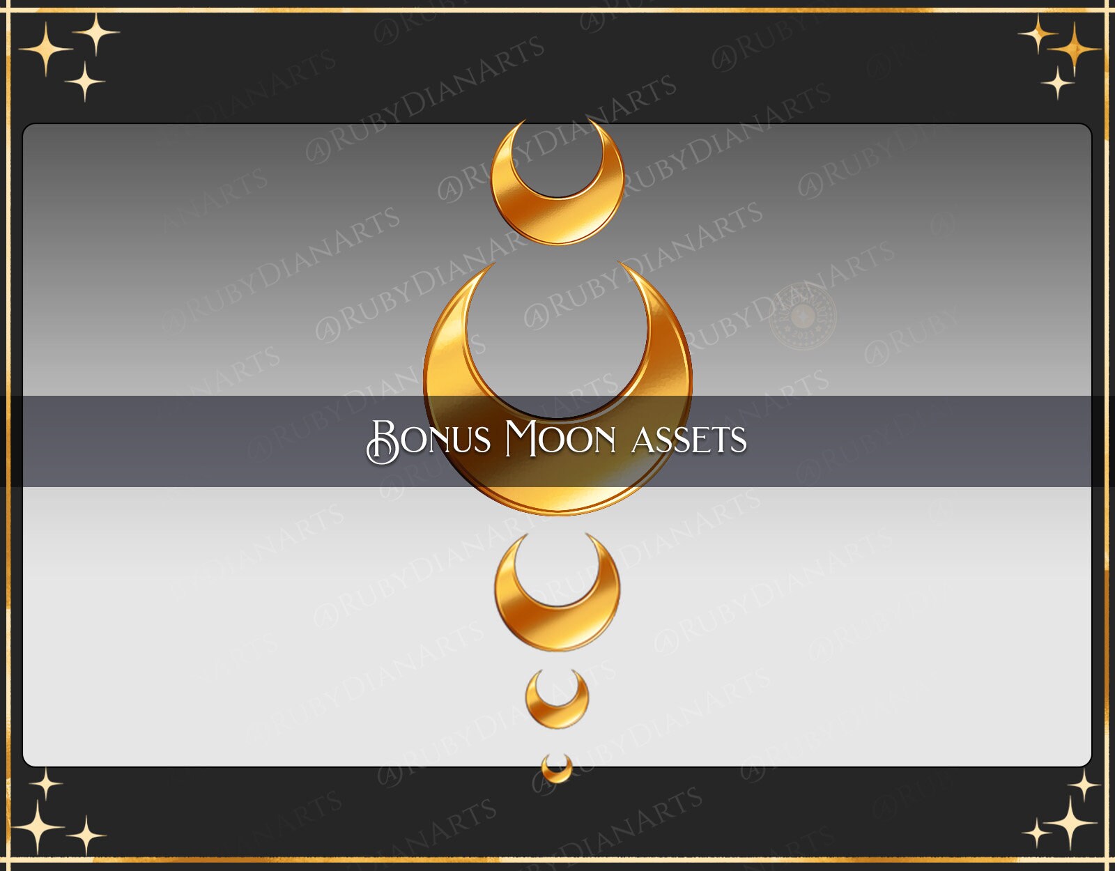 Ruby Moon Mic Red and Gold Ver Vtuber Celestial Assets Bonus Crescent ...