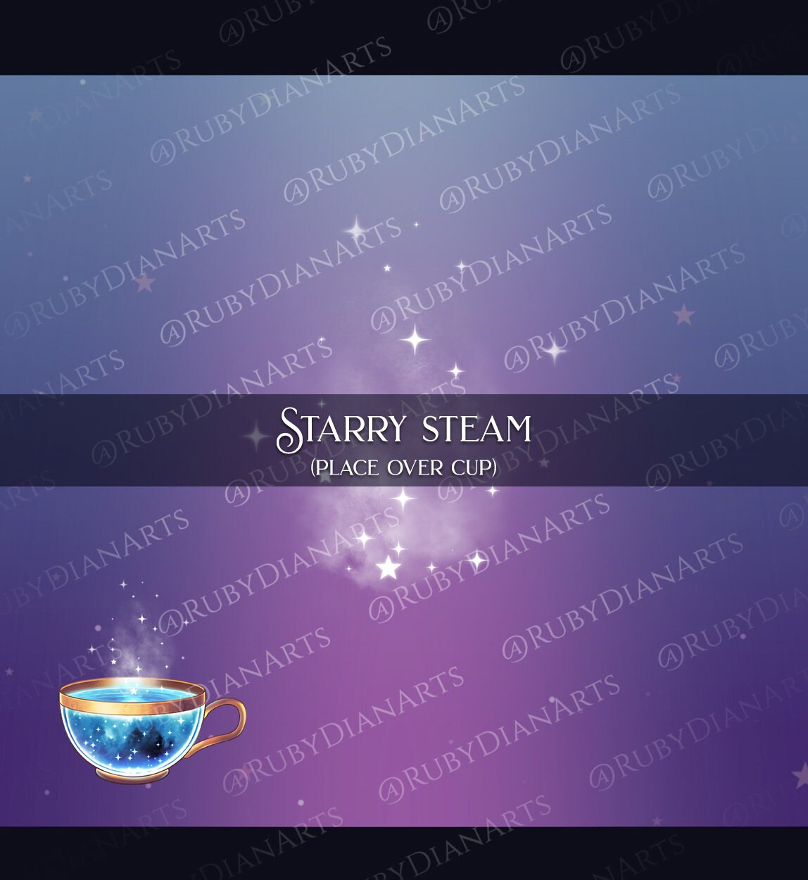 Starry Teacups Celestial Vtuber Assets Star Galaxy Tea Set - Etsy